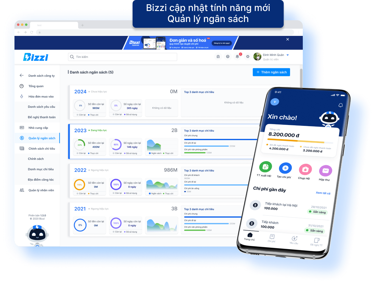 Bizzi Expense - Ứng dụng Quản lý chi tiêu doanh nghiệp - Bizzi